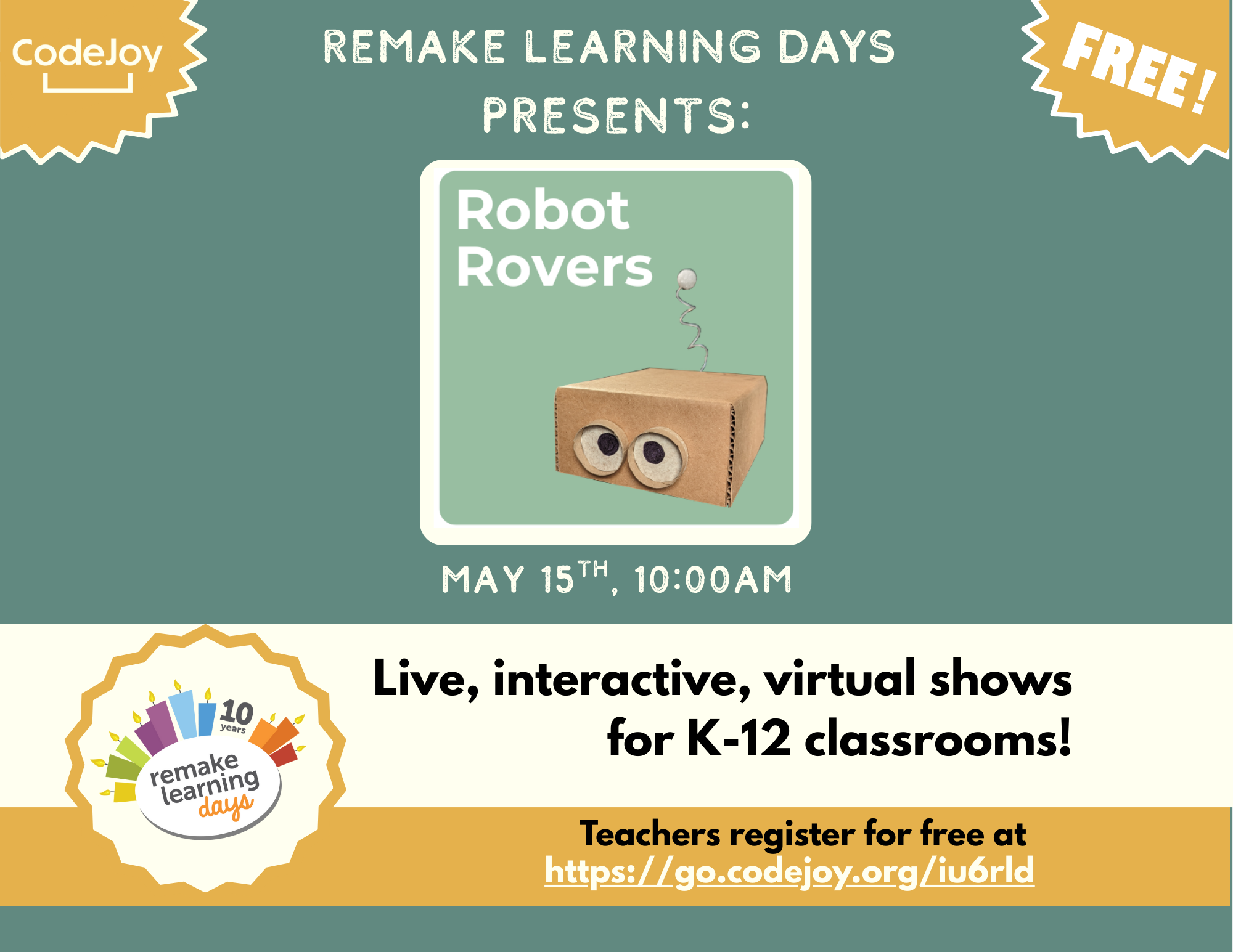 Virtual: Robot Rovers - Remake Learning Days